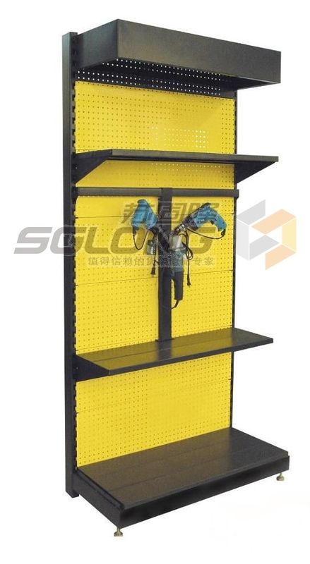Lighting Box Header Supermarket Display Racks , Metal Shop Shelving ...