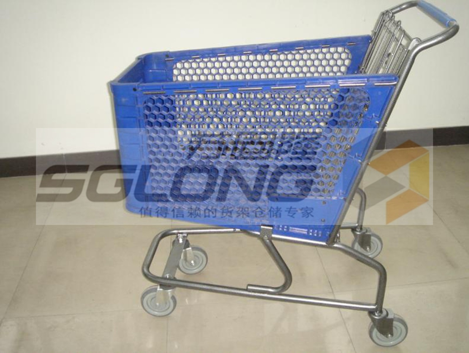 125mm Caster Supermarket Shopping Cart Plastic Grocery Carts 20Kg Unit ...